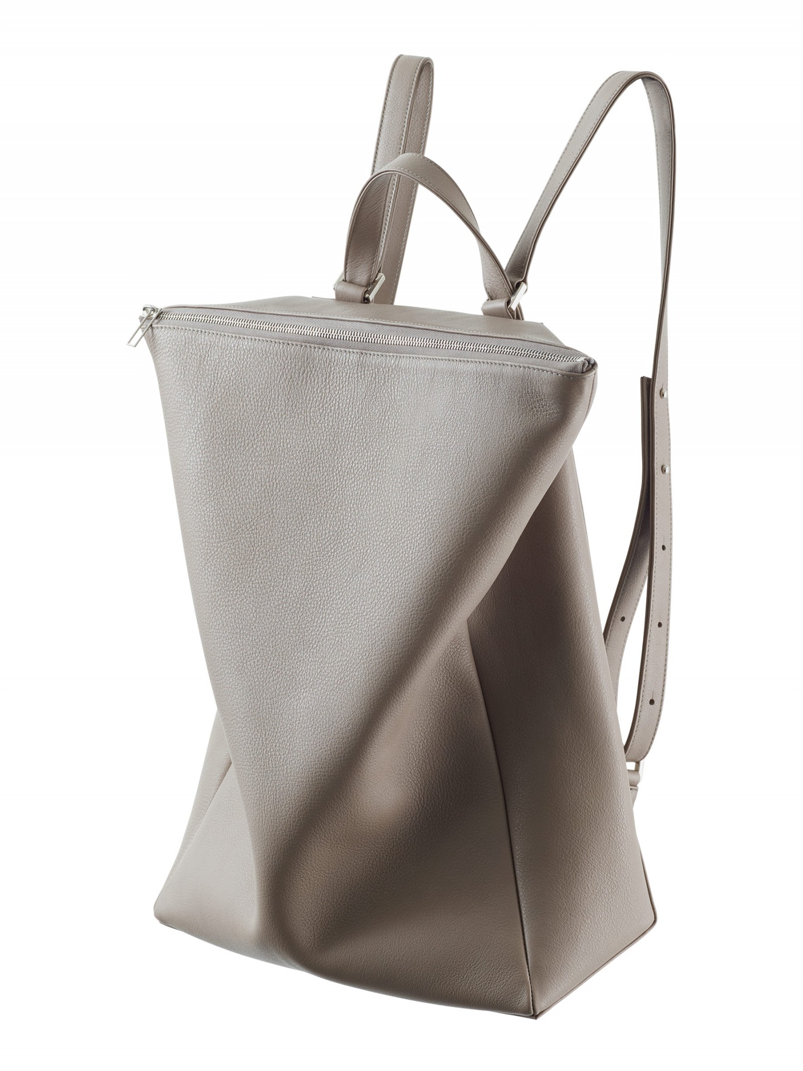 MARSH backpack in grey calfskin leather | TSATSAS