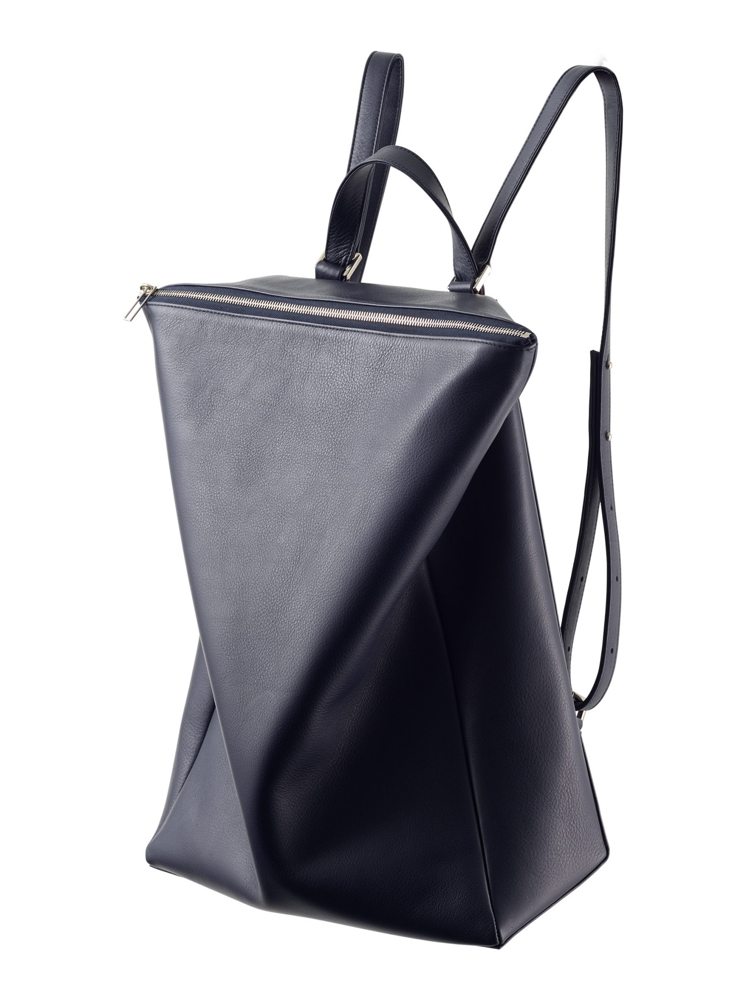 MARSH backpack in navy blue calfskin leather | TSATSAS