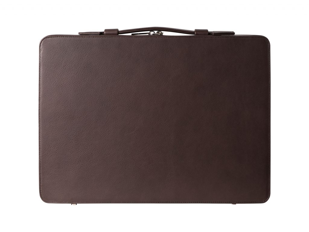 BRIEF-CASE in dark brown calfskin leather | TSATSAS